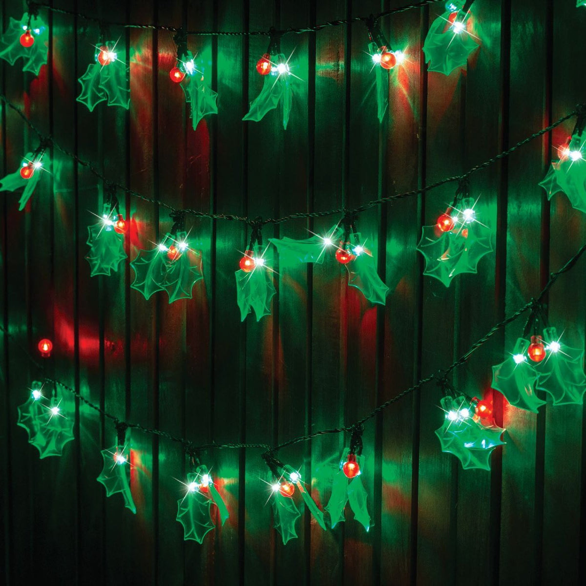 40 Pack LED Holly Lights — Christmas Factory