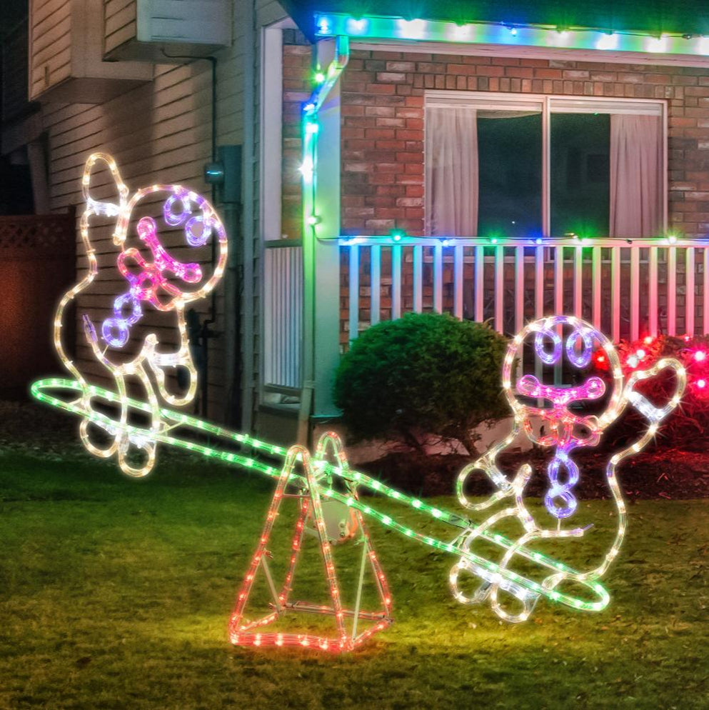 LED Gingerbread Man Seesaw Ropelight — Christmas Factory
