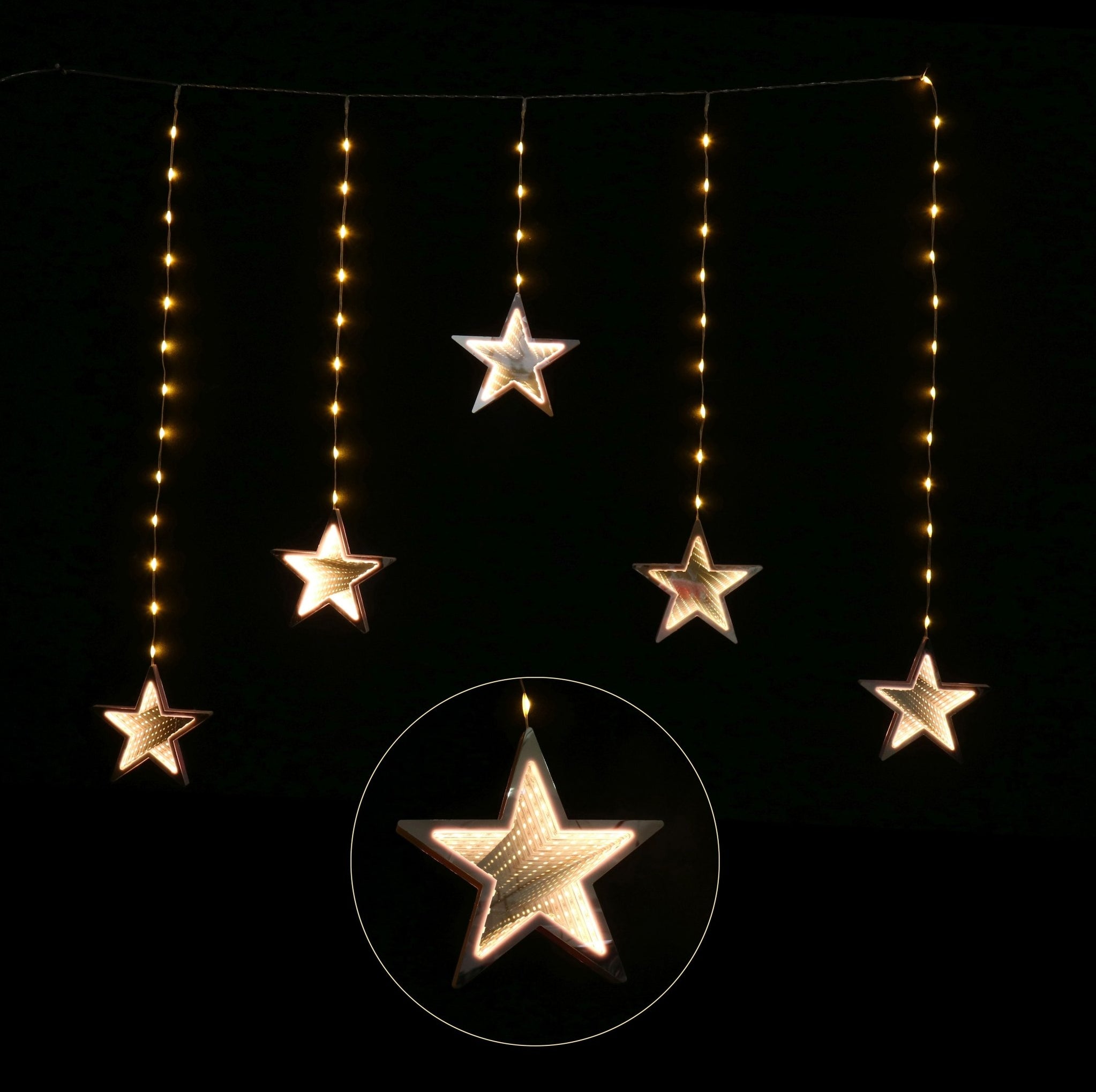 LED Infinity Stars Curtain Lights avaiable in 2 Colors — Christmas Factory