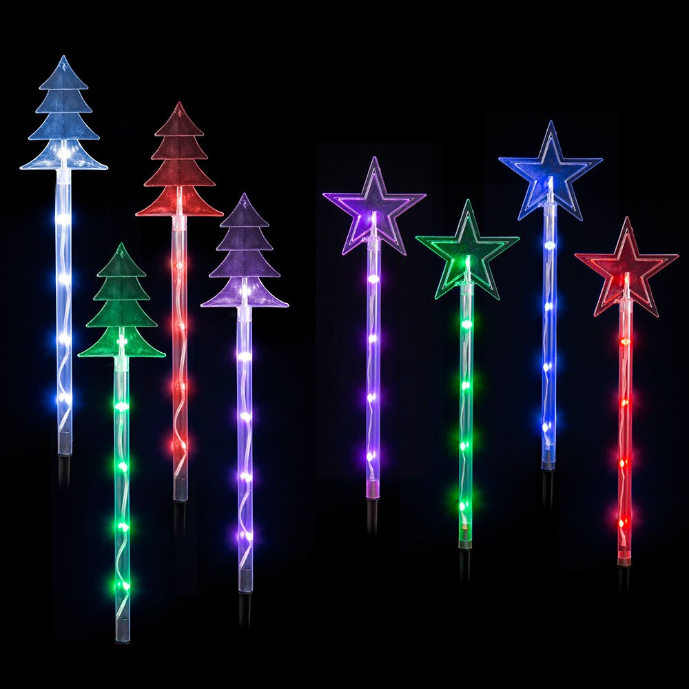 LED Lightshow Star Path Lights 4 pieces Remote Controlled — Christmas ...