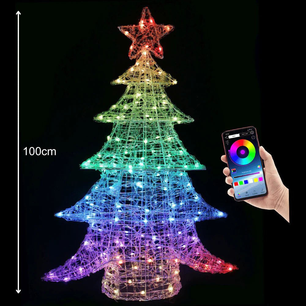 LED Rainbow Acrylic Tree with Bluetooth App Control – 100cm — Christmas ...