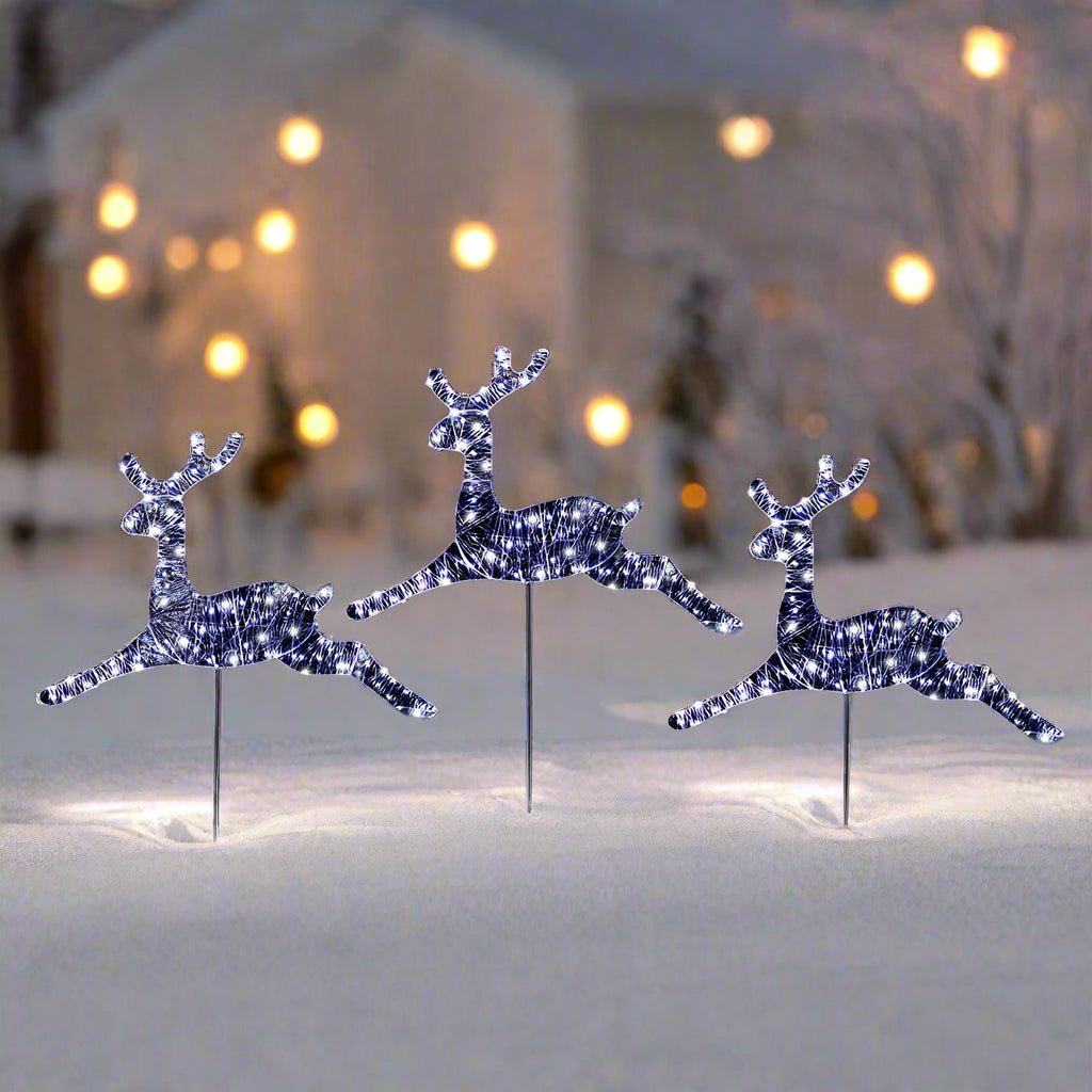 LED Starry Wire Reindeer Path Lights (3pk) — Christmas Factory