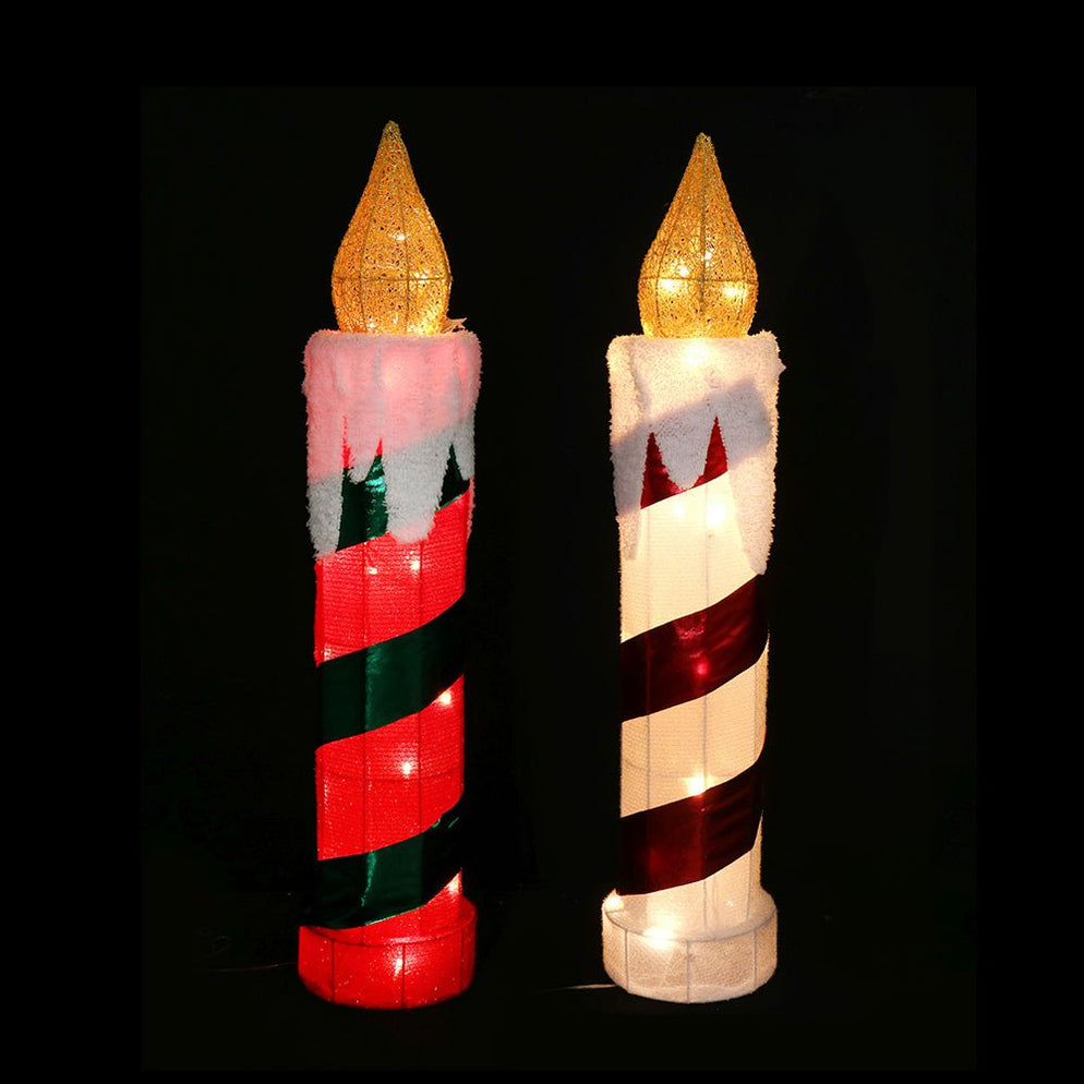 LED Tinsel Candle 77cm Twinkle, available in 2 Colors — Christmas Factory