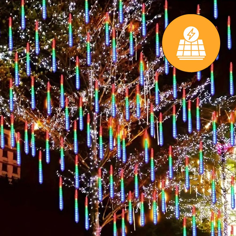 Solar Hanging Meteor LED Tubes – 8 Pack, 30cm — Christmas Factory