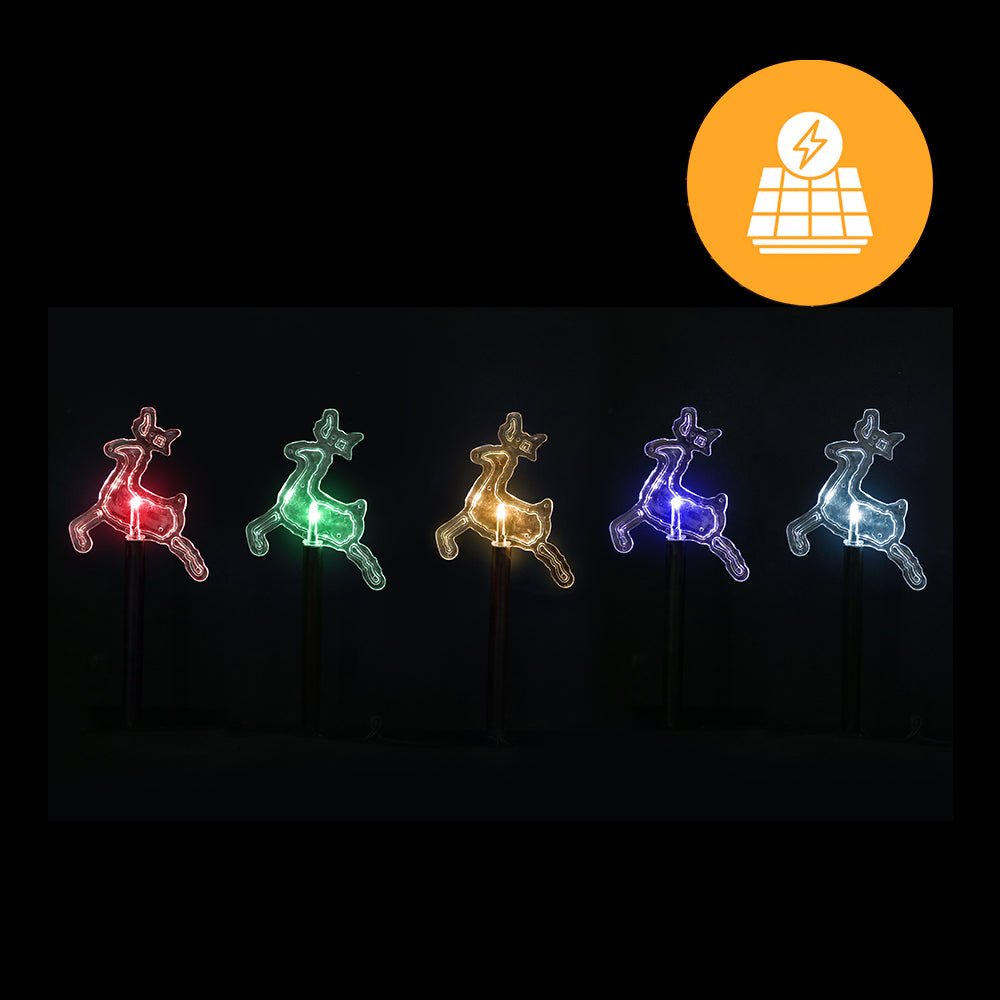 Solar Reindeer Path Lights – 5 Pack, 37cm available in 2 Colors ...