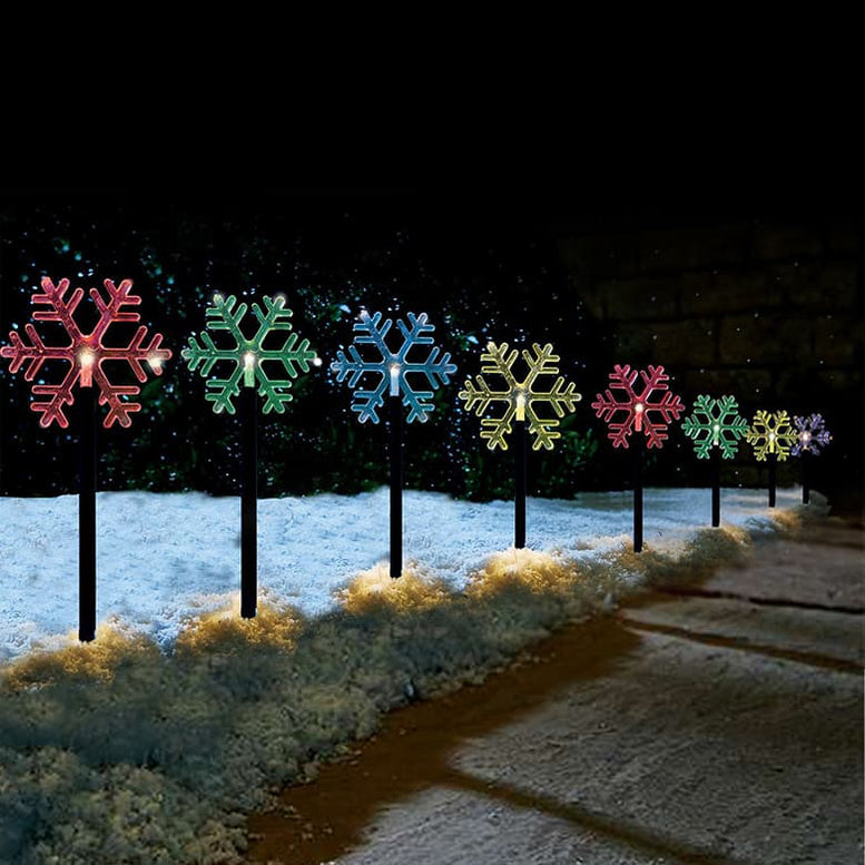 Solar Snowflake Path Lights – 5 Pack, 35cm available in 2 Colors ...