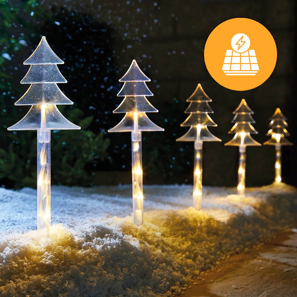 Solar Tree Shape Path Lights – 5 Pack, 38cm available in 2 Colors ...